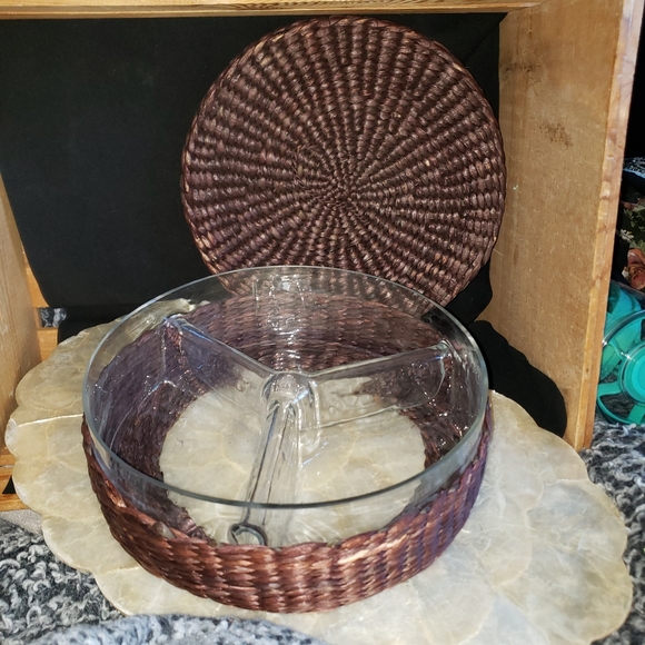 Basket | Kitchen | Glass Tray Three Divided Tray | Poshmark